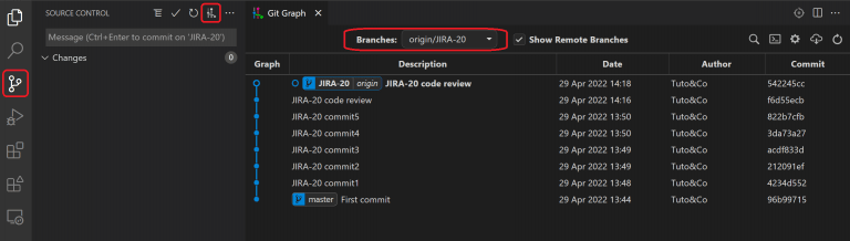 Git: Squash des commits avec VSCode et l'extension GIT graph - Tuto&Co